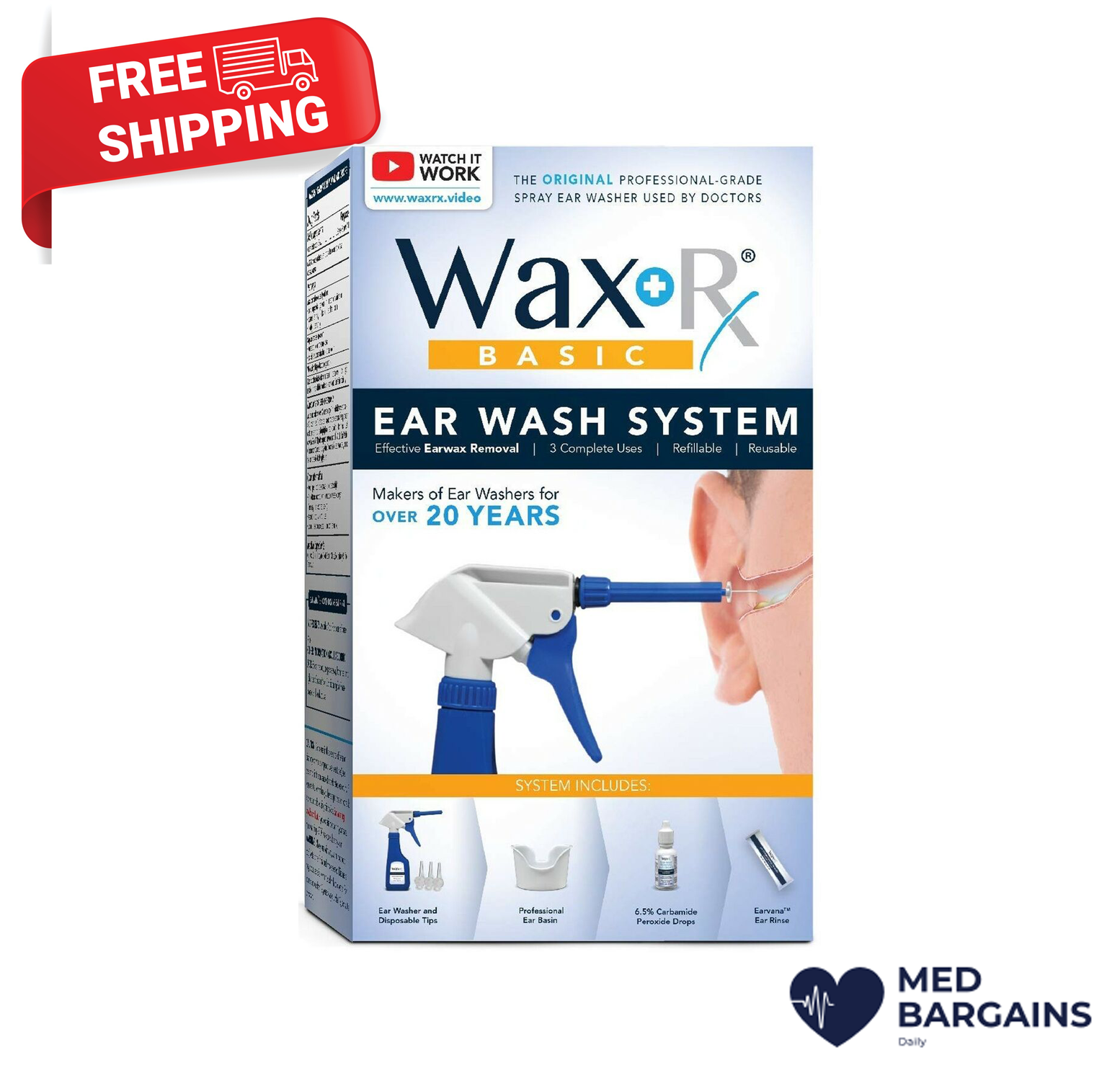 Doctor Easy Wax-Rx Ph Conditioned Earwax Removal Ear Wash System | eBay