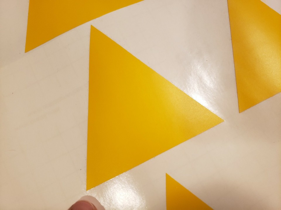 25 pcs Triangles Wall Decals Wallpaper Vinyl Removable Stickers Yellow ...