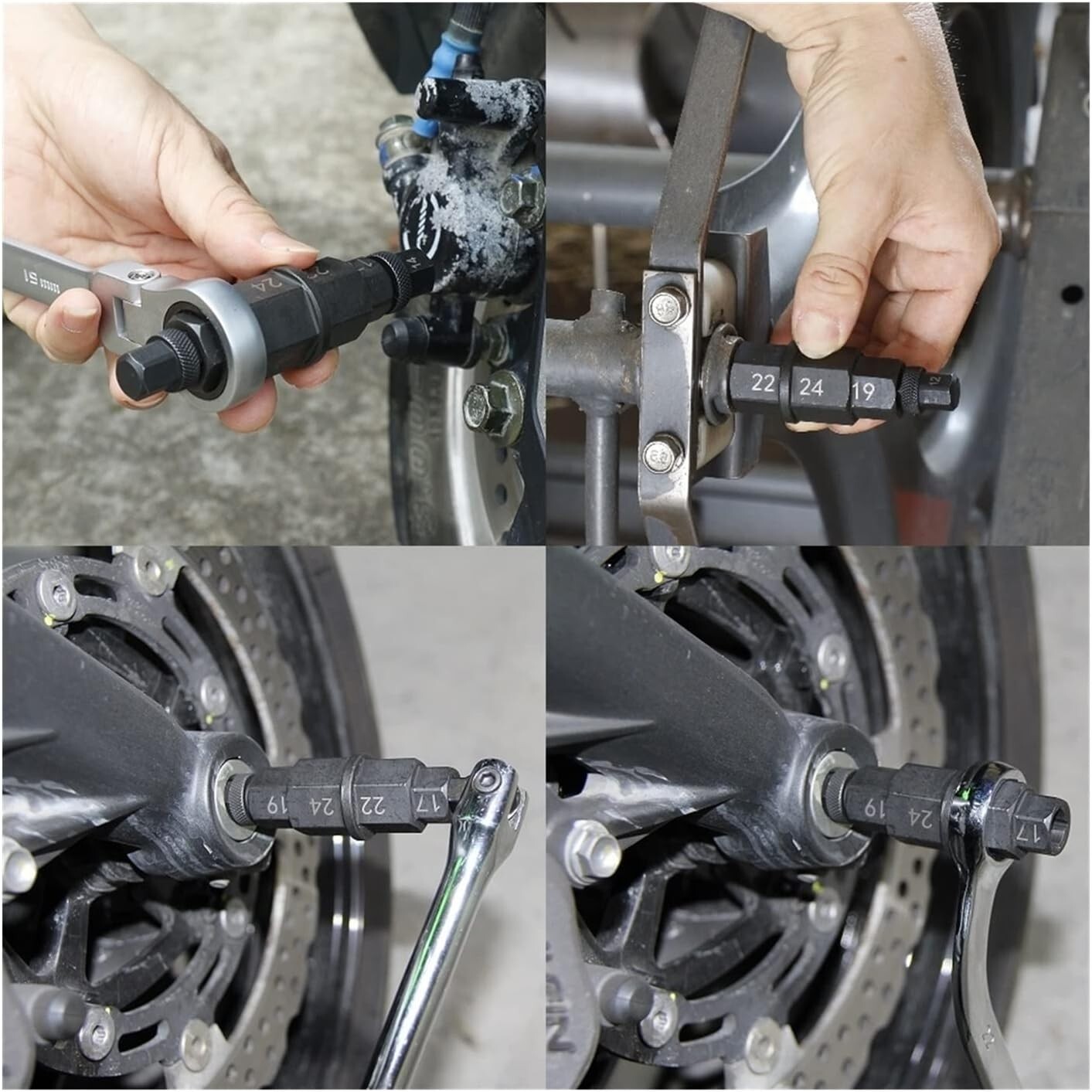 Motorcycle Front Rear Wheel Axle Hex Spindle Socket Tool 12/14/17/19/22 ...