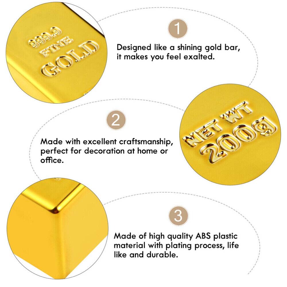 6Pcs Gold Bars Fake Gold Bar Gold Bullion Door Stopper Gold Bar Door ...