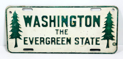 Washington State The Evergreen State License Plate (Not Restored) | eBay