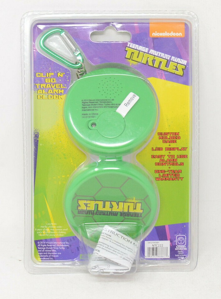 Nickelodeon TMNT Clip N Go Travel Alarm Clock Watch | eBay