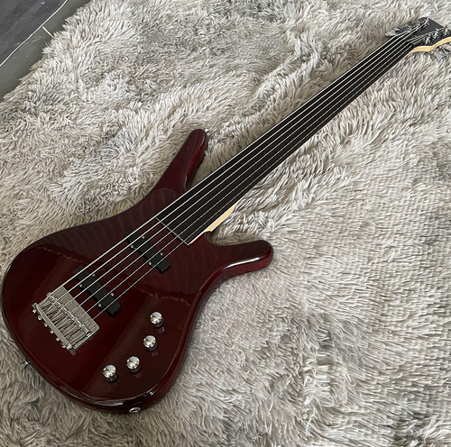 6-strings Electric Bass Guitar Wine Red Fretless Chrome Hardware Free ...