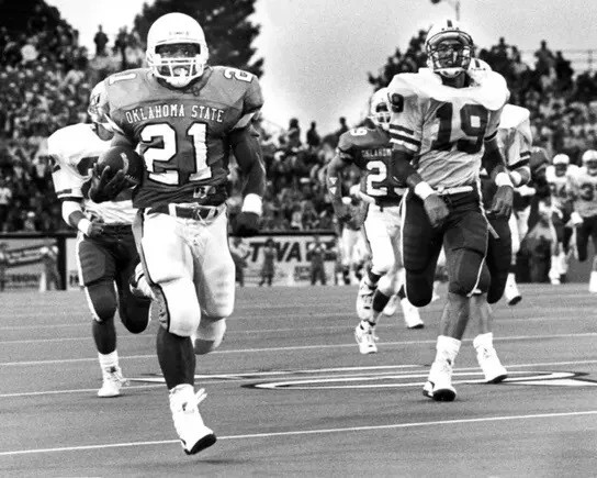 1988 Oklahoma State Barry Sanders College Heisman Trophy 8x10 PHOTO ...