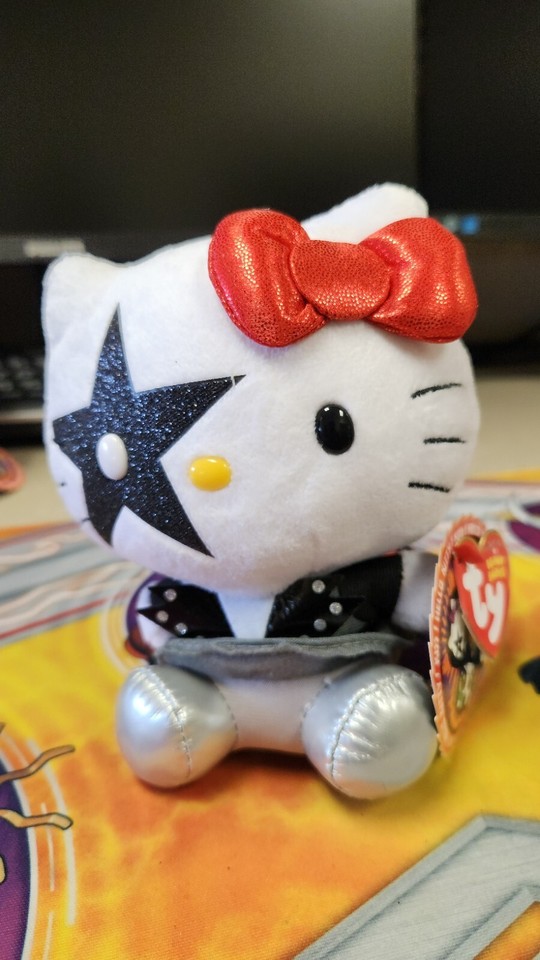 MINT Hello Kitty KISS TY Plush Rock & Roll Stuffed Animal Collection ...