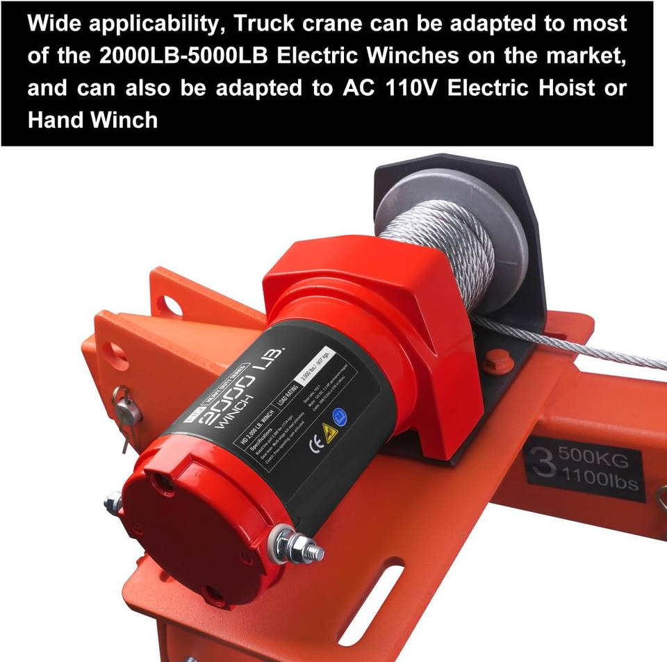 1100Lb Folding Truck Crane - 360 Swivel Jib for ATV/UTV Winch Use | eBay
