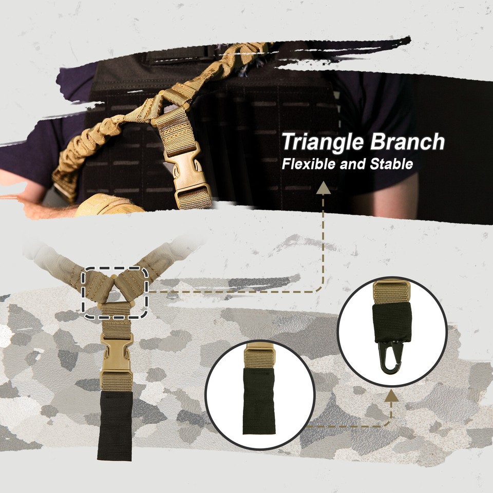 Single Point Gun Sling Adjustble Single Point Rifle Sling- with MOLLE ...