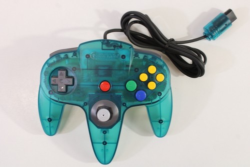 Nintendo 64 OEM N64 Ocean Ice Blue x Clear Back Controller 6/10 OEM ...