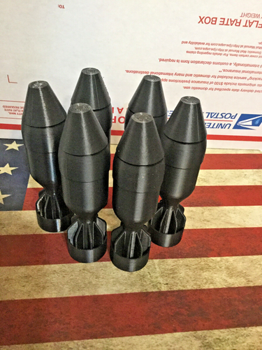 37mm Projectile large Payload finned work and look great. 3D printed ...