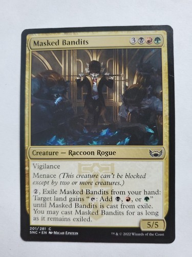 MTG Magic The Gathering Card Masked Bandits Creature Raccoon Rogue ...