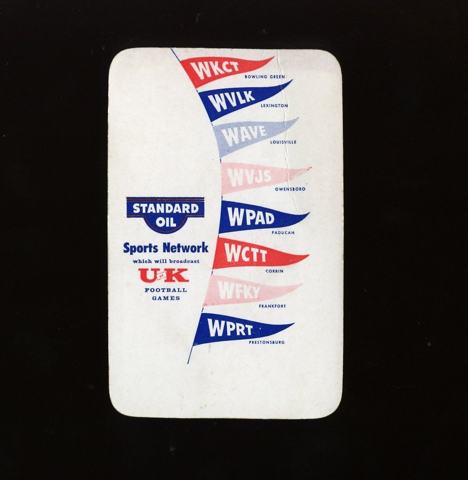 1957 Kentucky Wildcats Standard Oil Football Schedule | eBay