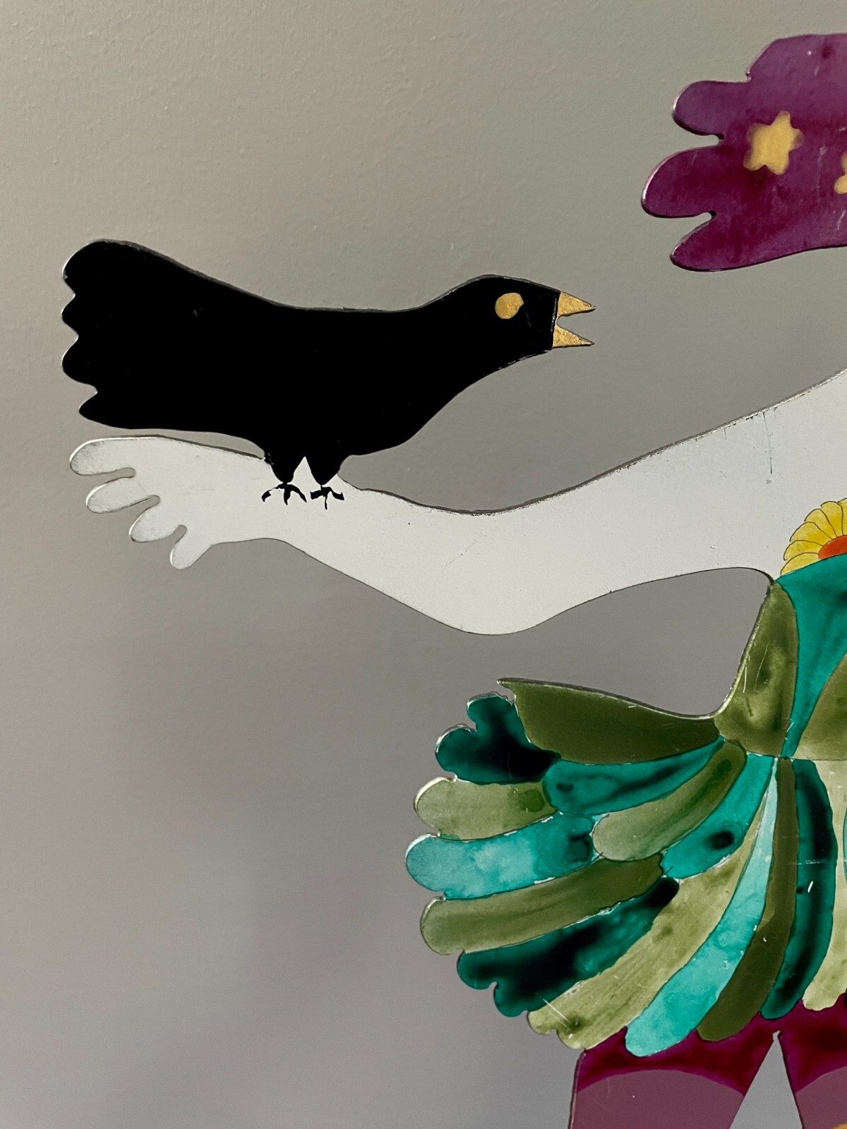 Collectible Judie Bomberger Cirque du Soleil Clown Crow Mama Metal Art ...