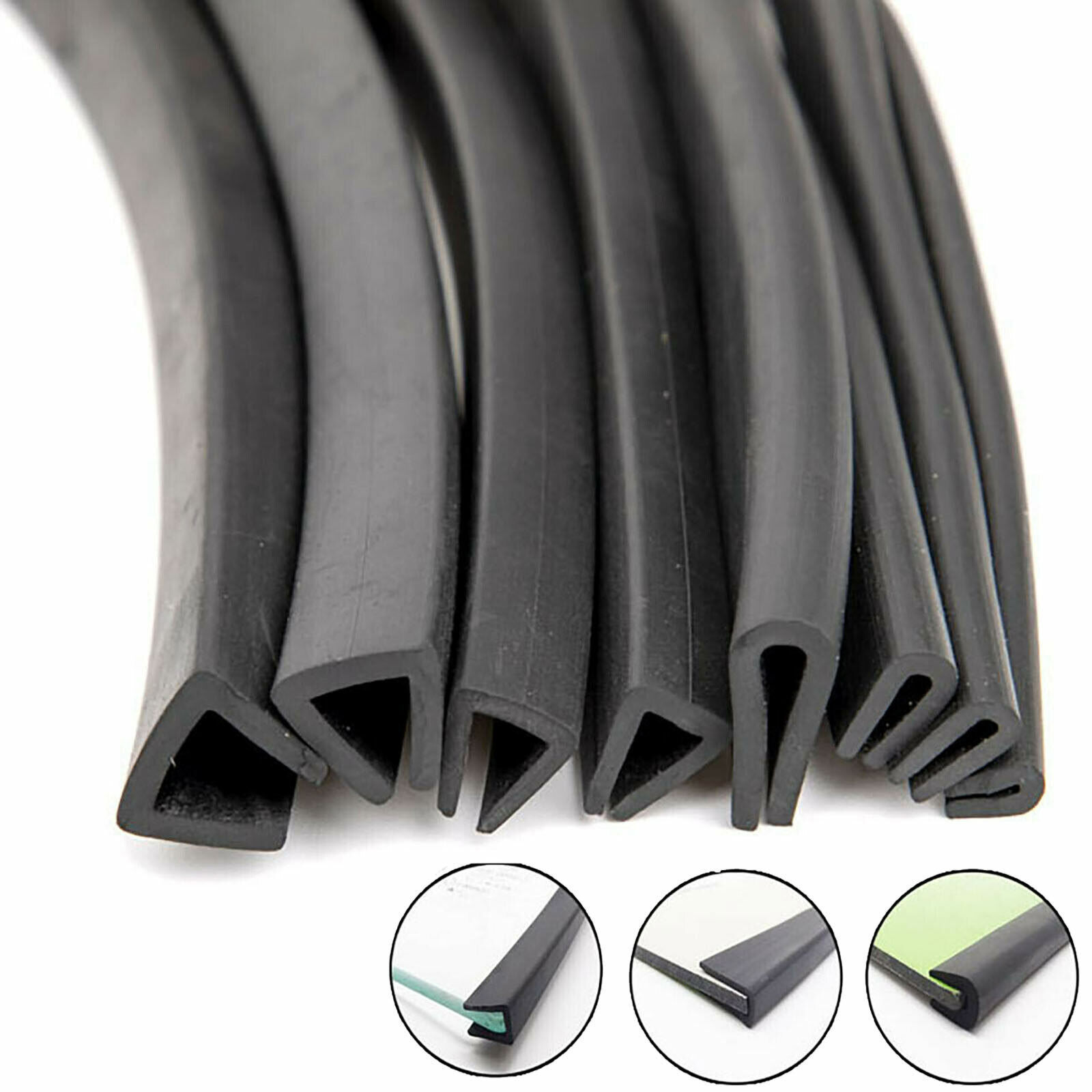 Edge Protection Frame Profile Slot 1mm~12mm Rubber Edging Trim Seal U ...