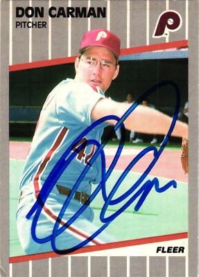 Don Carman #564 Signed 1989 Fleer MLB Baseball Card Phillies AUTO | eBay
