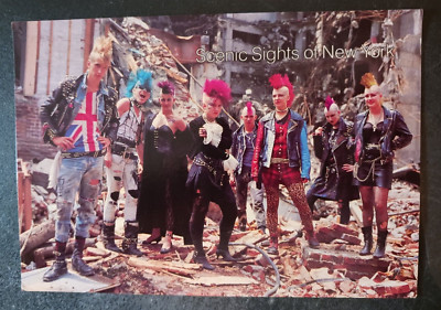 vtg postcard RARE 1984 UK PUNK Scenic sights New York Heather Stewart ...