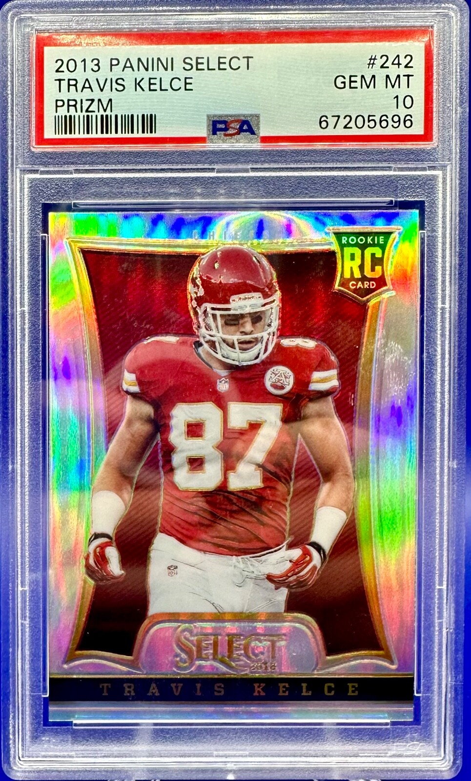 2013 Select Prizm Silver Travis Kelce Rookie #242 Chiefs RC PSA 10 GEM ...
