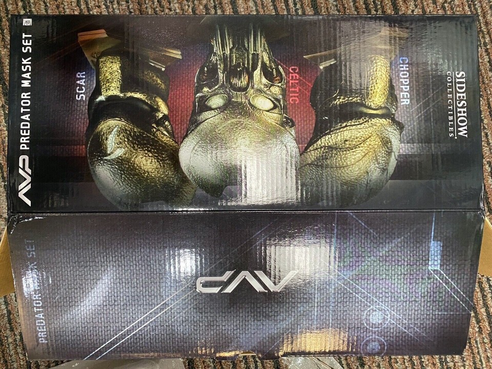Alien Vs Predator AVP Predator Mask Set | 3 Masks Sideshow Collectibles ...