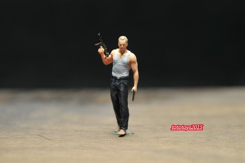 1/87 Scene Prop Bruce Willis Gun Miniture Figure Doll Fit Car Vehicles ...
