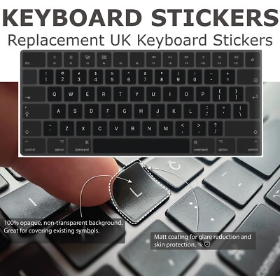 2 x Universal UK Replacement Keyboard Stickers QWERTY Laptop, Desktop ...