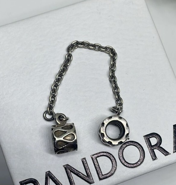 💖Genuine Pandora Scroll Raindrop Safety Chain ALE 92… - Gem