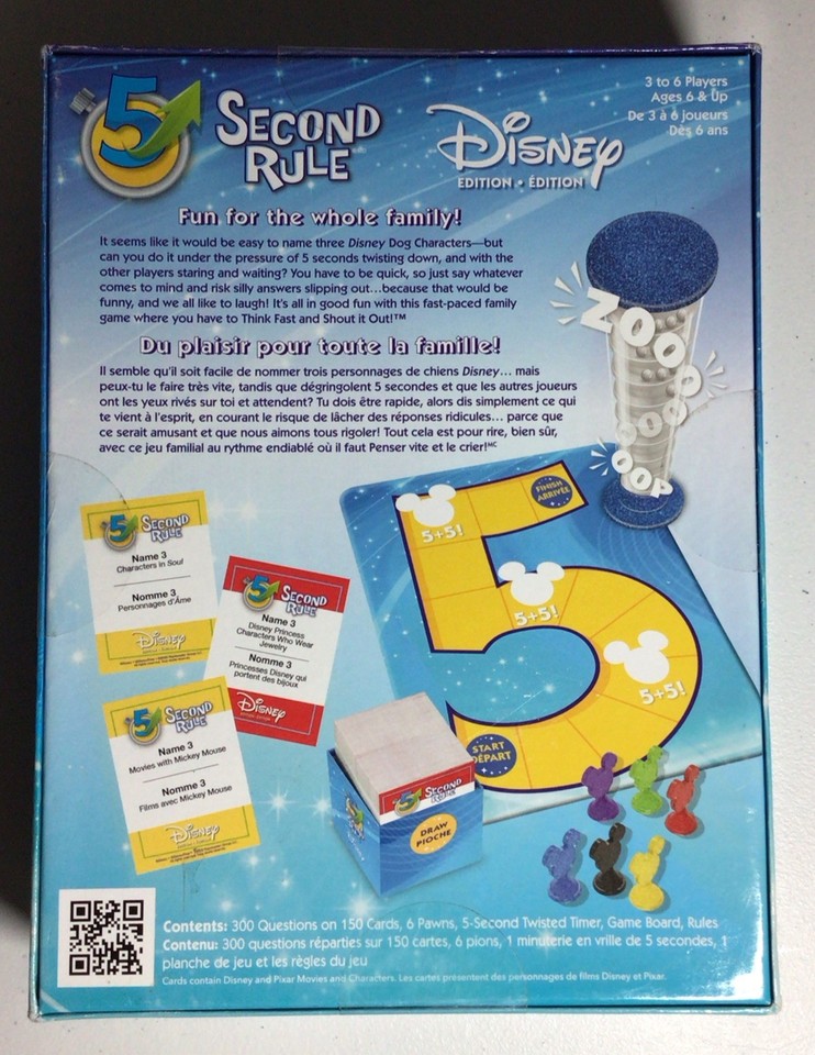 NEW 5 Second Rule Disney Edition Game Mickey Mouse - 2021 Edition ...
