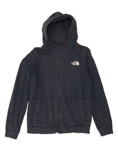 THE NORTH FACE Boys Zip Hoodie Sweater 14-15 Years XL Navy Blue Cotton ...