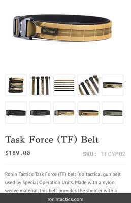 Ronin Tactics Task Force (TF) MOLLE Cobra Buckle Belt Medium Coyote | eBay