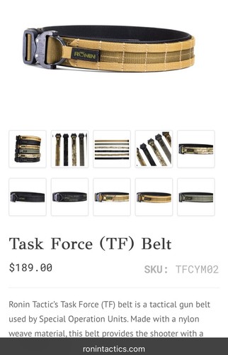 Ronin Tactics Task Force (TF) MOLLE Cobra Buckle Belt Medium Coyote | eBay