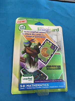 Leap Frog ImagiCard Teenage Mutant Ninja Turtles LeapPad Learning MATH ...