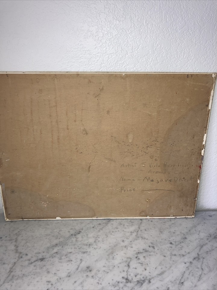 California Artist Vintage Oil Painting Mojave Desert Jessie Viola ...