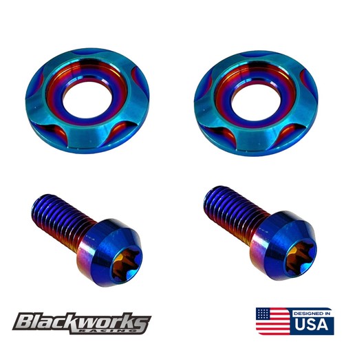 2 TITANIUM BURNT LICENSE PLATE ANTI THEFT SECURITY BOLTS WASHERS TORX ...