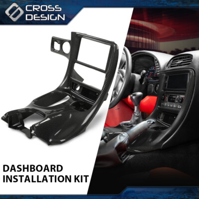 Fit For 97-04 Chevy Corvette C5 Double Din Dash Installation Kit Carbon ...