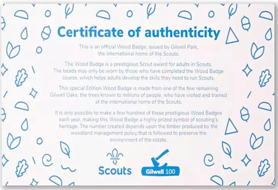 Woodbadge 3 bead Presentation set imported from Gilwell with actual ...