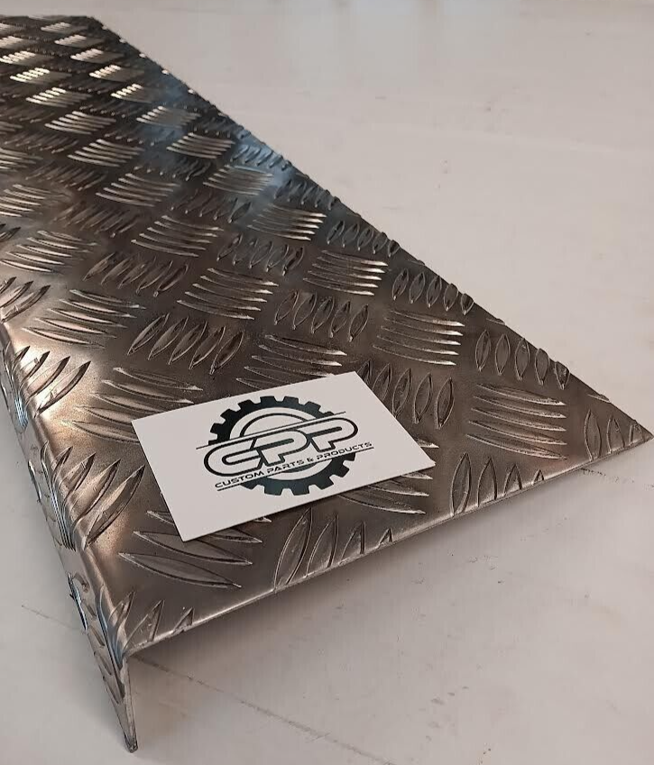 DOOR STEP TREAD PLATE Angle 8" x 2" Anti Slip Aluminium CHEQUER PLATE ...