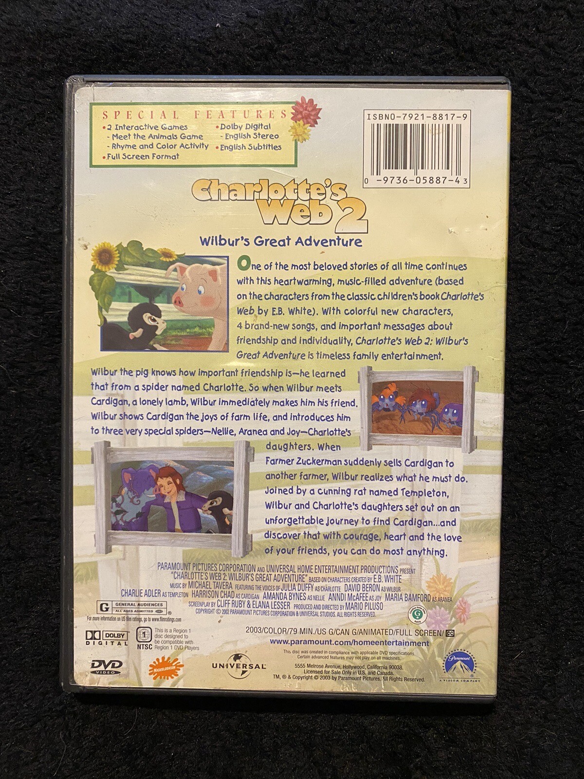 Charlotte's Web 2 Wilbur's Great Adventure animatied children's DVD ...