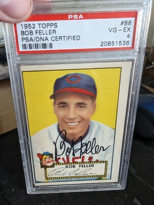1952 Topps #88 Bob Feller AUTO PSA 4 POP 6 W 7 Higher HOF Cleveland ...