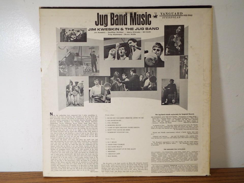 JIM KWESKIN & THE JUG BAND, JUG BAND MUSIC LP VINYL ALBUM | eBay
