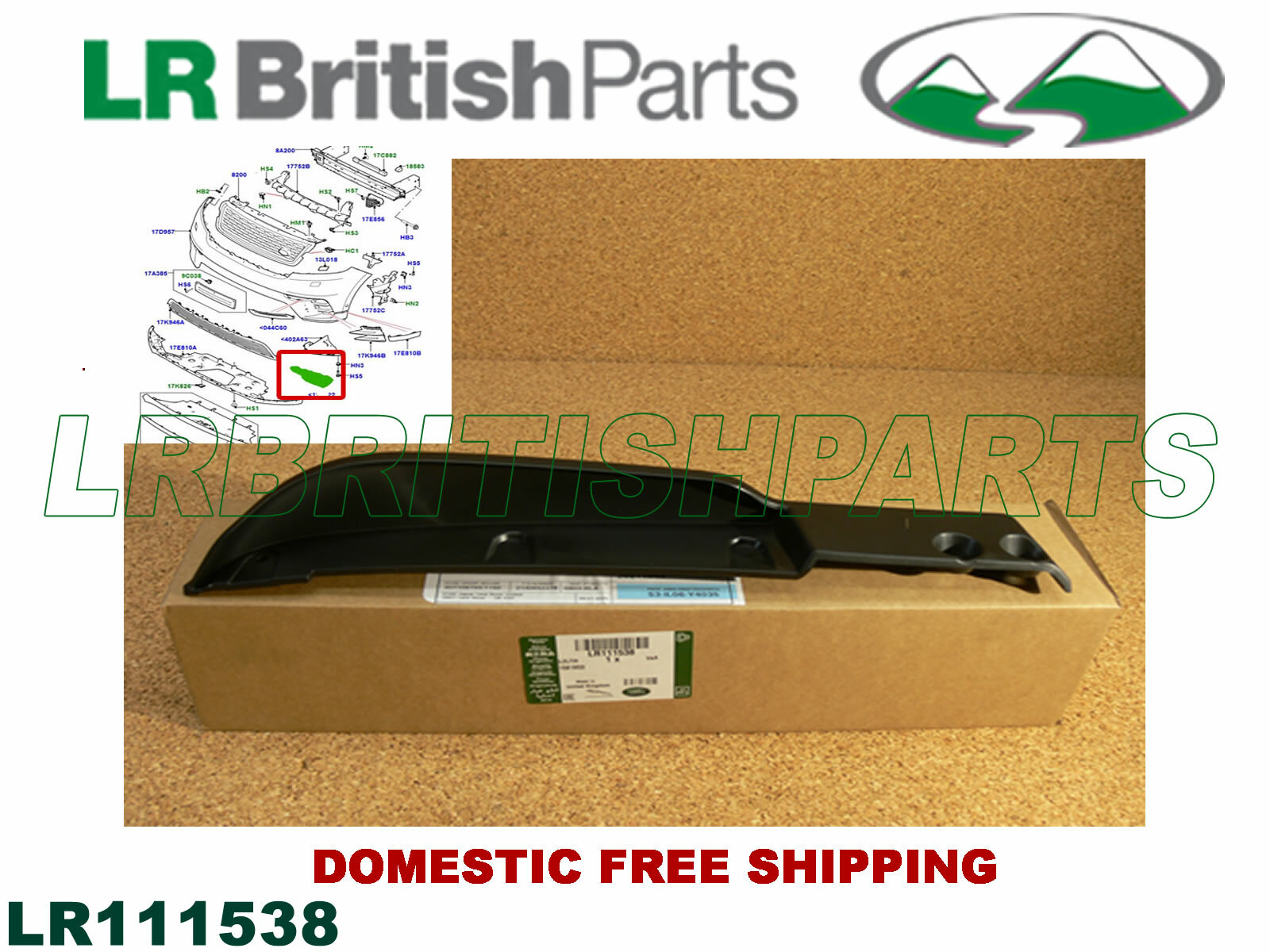 GENUINE LAND ROVER FRONT BUMPER DEFLECTOR RANGE ROVER VELAR RH LR111538 ...