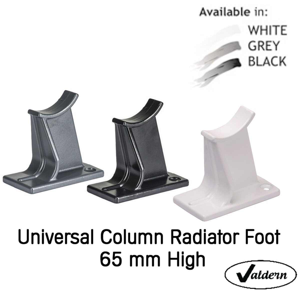 Pair of GREY ANTHRACITE (65mm) Universal Column Radiator Support Feet ...