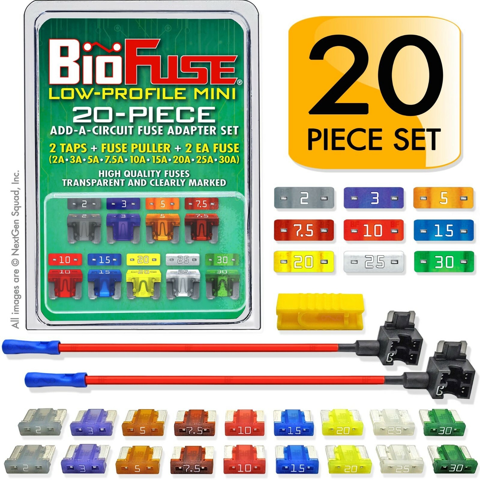 BioFuse® Add Circuit Low Profile Mini 12-AWG Fuse Taps: ASSORTED LP ...