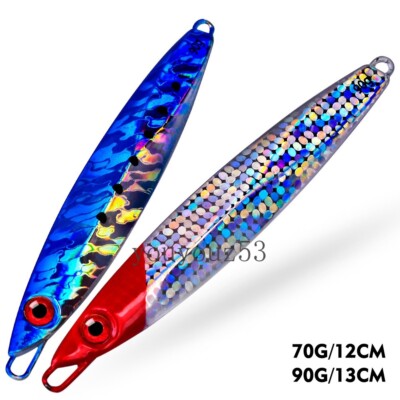 Saltwater Slow Fall Fishing Lures Sinking Lead Metal Flat Jigging Bait ...