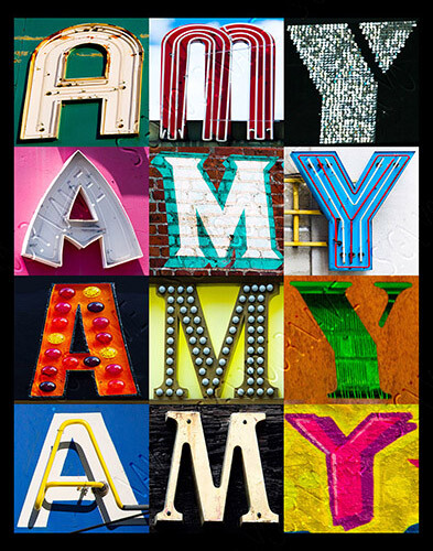 AMY Name Poster featuring photos of actual sign letters | eBay