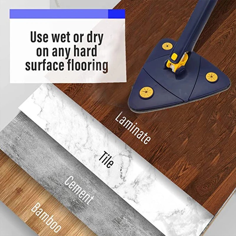 NEW Extended Triangle Mop 360 Twist Squeeze Wringing XType Window Glass ...