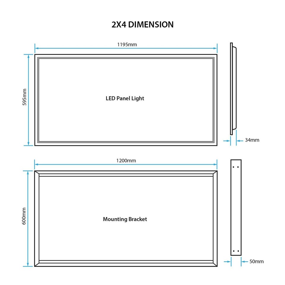Office Ceiling Suspended Recessed Surface Mounted LED White Panel Light ...