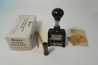 Numbering Machines - Vintage Bates Numberer Machine 6 Wheels