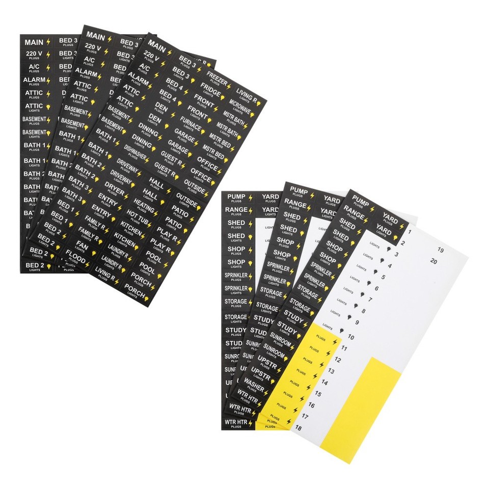 3 Sets Electrical Labels Fuse Stickers for Panel Board Identification ...