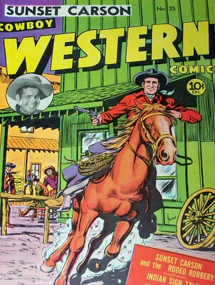 Cowboy Western Comics 35 Sunset Carson 1951 Charlton Comics | eBay