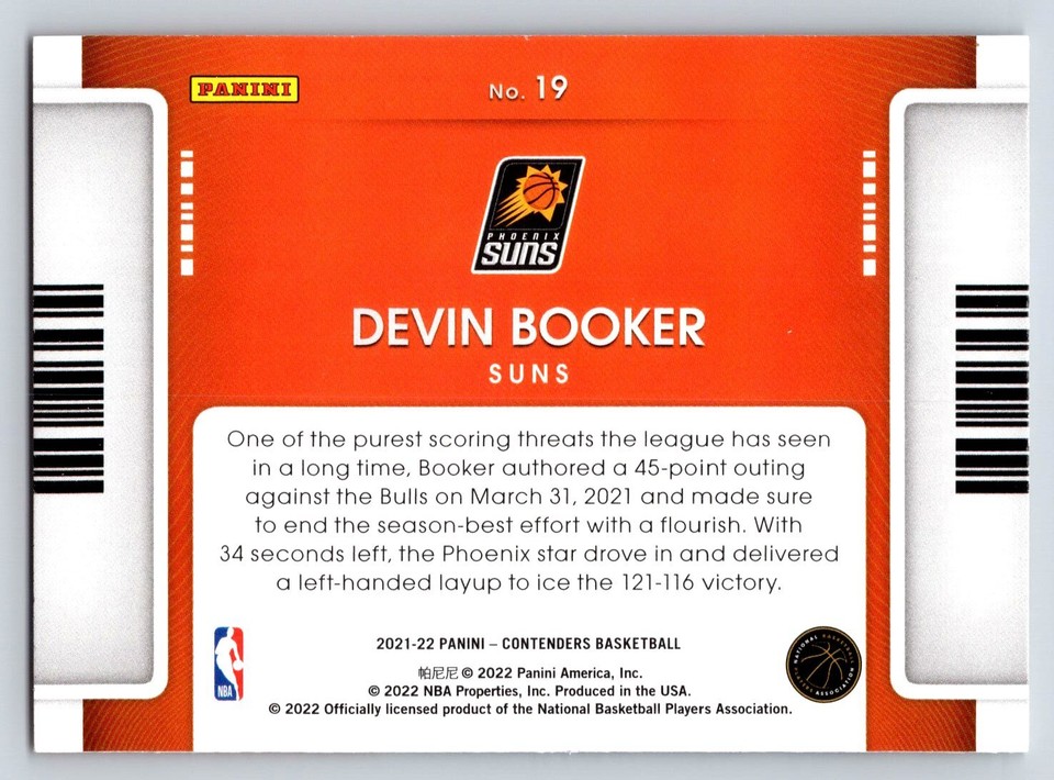 2021 Panini Contenders #19 Devin Booker Suns Game Night Ticket | eBay