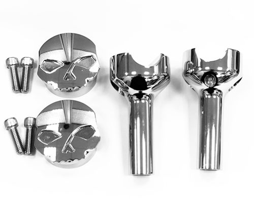 V-Twin Chrome 4'' Skull Risers For 1'' Handlebar -25-1930 | eBay