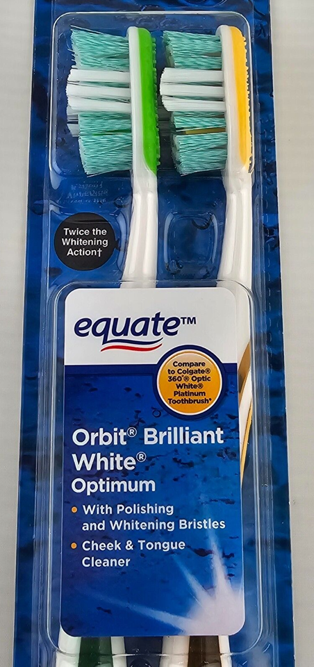 Equate Orbit Brilliant White Optimum Soft Bristle Toothbrush, 4 Pack ...